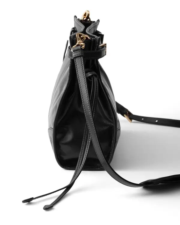 Prada Leather Mini Shoulder Bag - Black