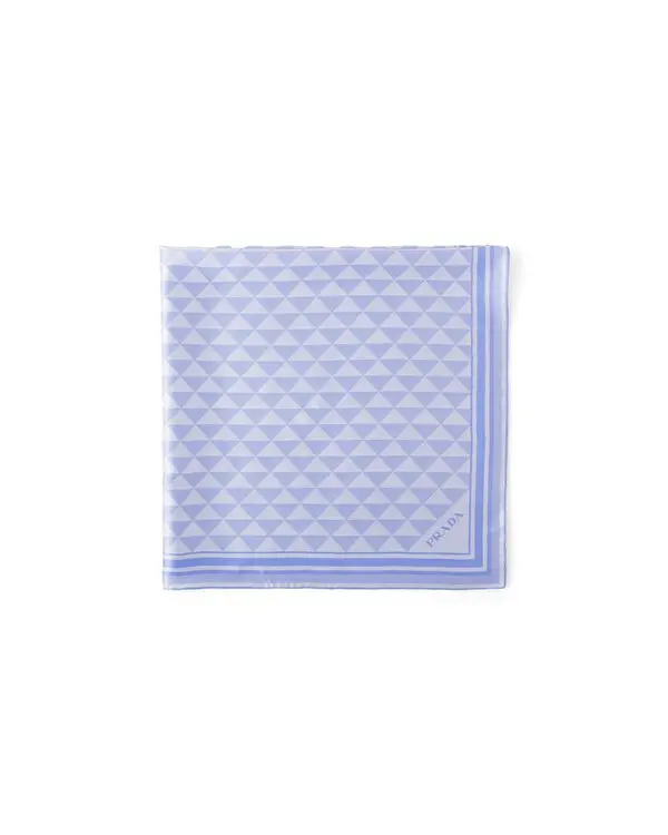 Prada Jacquard Silk Scarf 90 - Wave/white