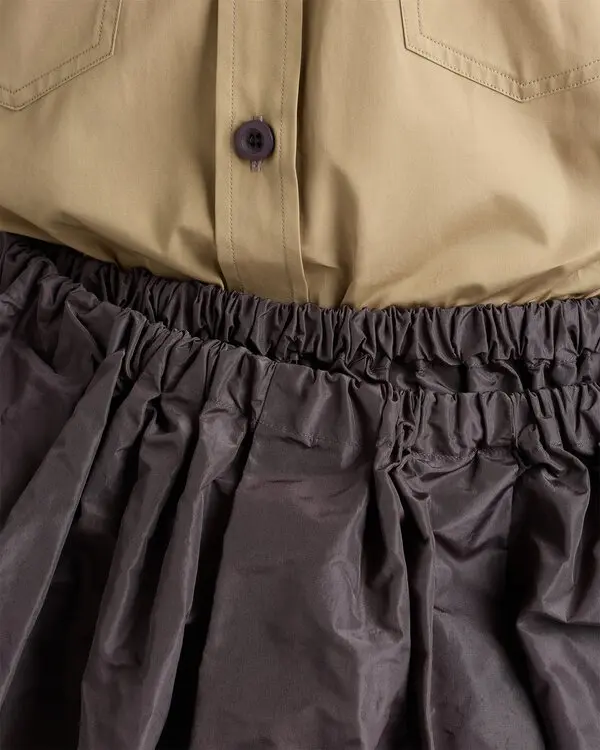 Prada Technical Taffeta Gathered Skirt - Hematite