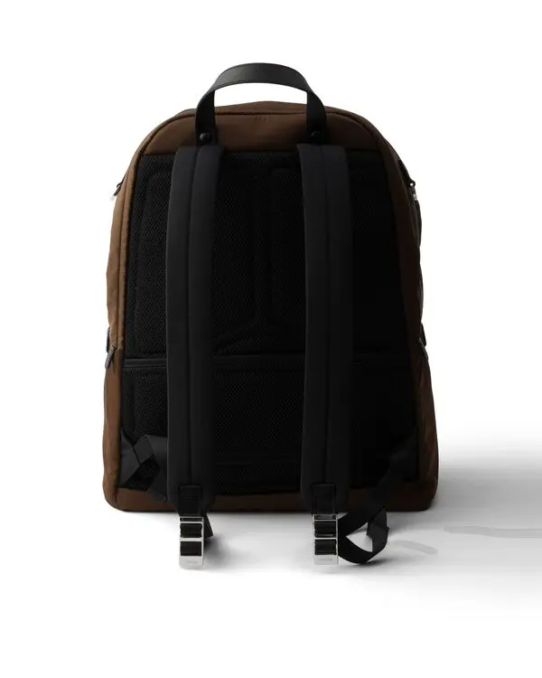 Prada Re-nylon And Saffiano Leather Backpack - Sienna