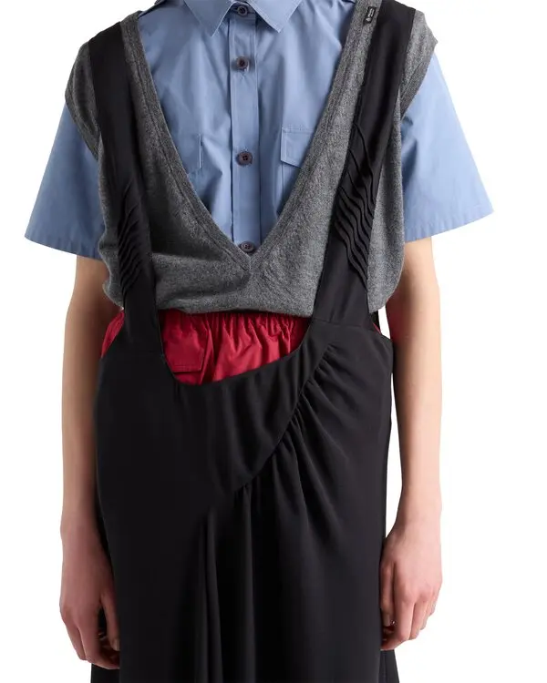 Prada Poplin Shorts With Flapped Patch Pockets - Ruby Red