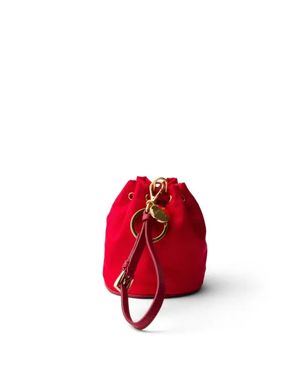 Prada Mini Icon Re-nylon Keychain Charm - Red