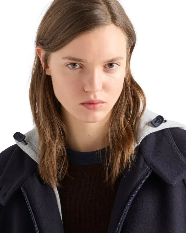 Prada Zip-up Fleece Lined Hooded Jacket