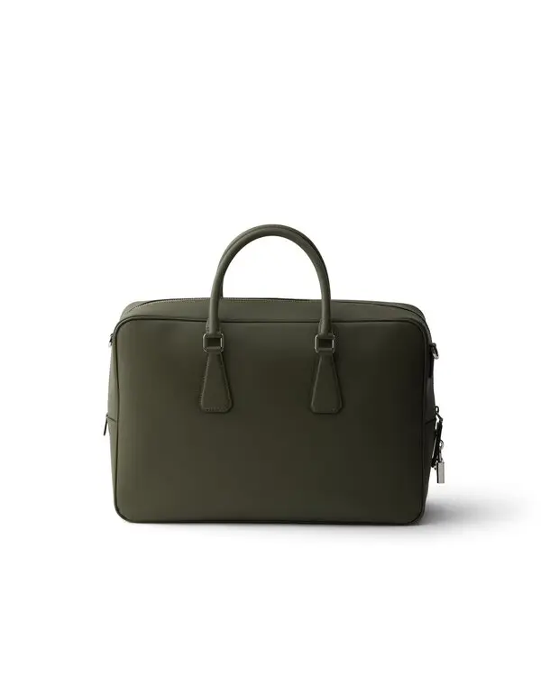 Prada Saffiano Leather Work Bag - Loden