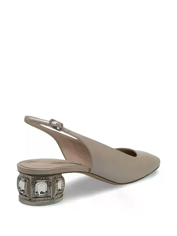 Casadei Embellished Slingback Pumps - Neutrals