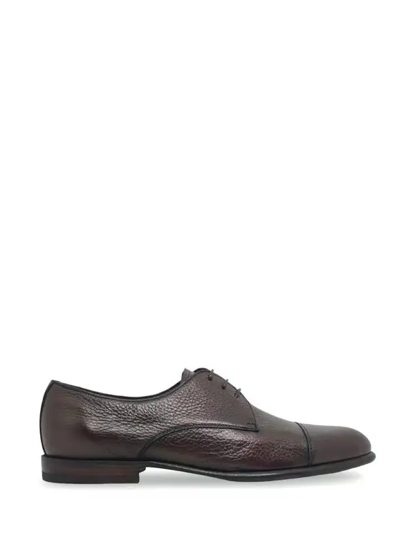 BARRETT Textured Cap-toe Derby Shoes - Brown