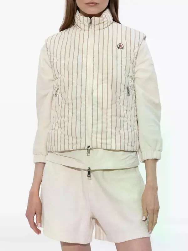 Moncler Ausss Pinstriped Quilted Gilet