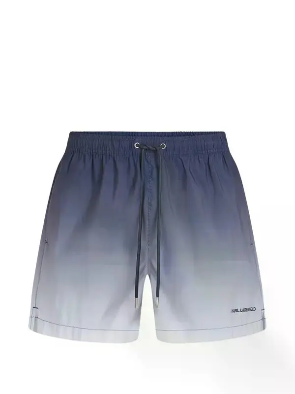 Karl Lagerfeld Ombre-print Swim Shorts - Blue