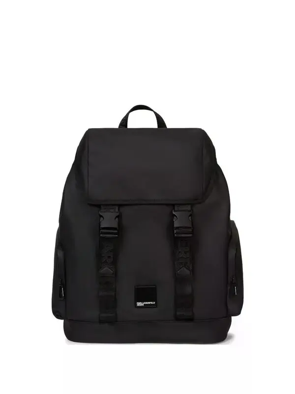 Karl Lagerfeld Venture Buckled Backpack - Black