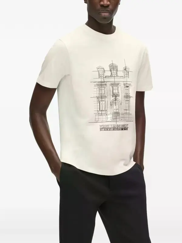 Karl Lagerfeld Maison De Karl Printed T-shirt - Neutrals