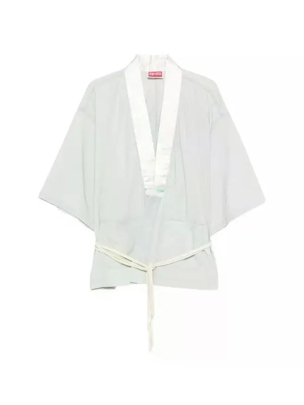 Kenzo Contrast-collar Wrap Shirt - Blue