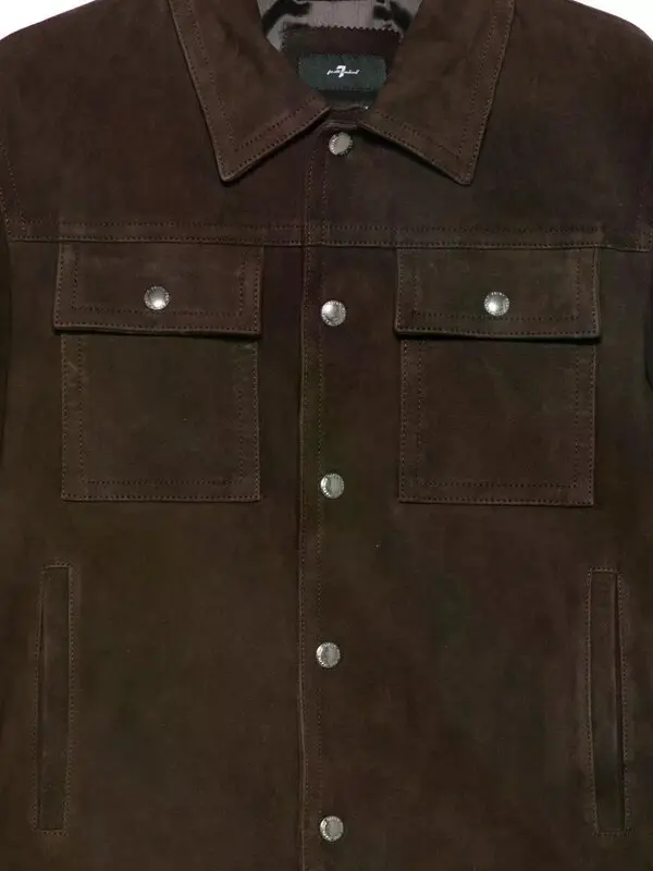 7 For All Mankind Suede-finish Press-stud Jacket