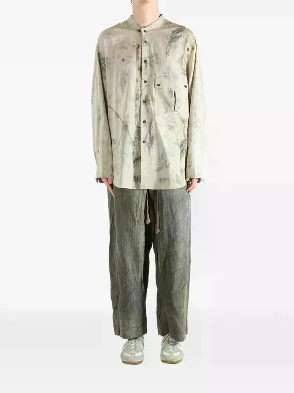 ZIGGY CHEN Abstract-print Cotton Shirt