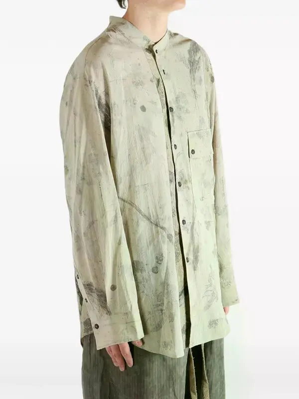 ZIGGY CHEN Abstract-print Cotton Shirt