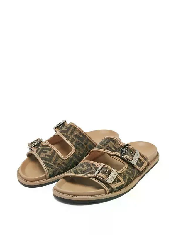 Fendi Zucca Monogram Sandals - Brown