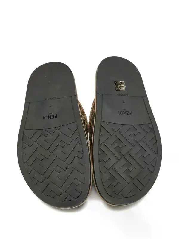 Fendi Zucca Monogram Sandals - Brown