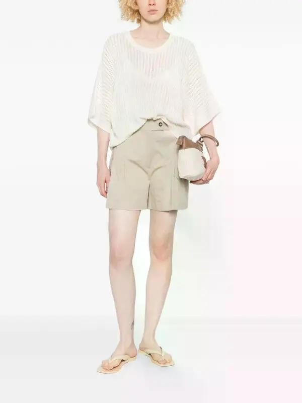 Fedeli Beige Pleated Shorts
