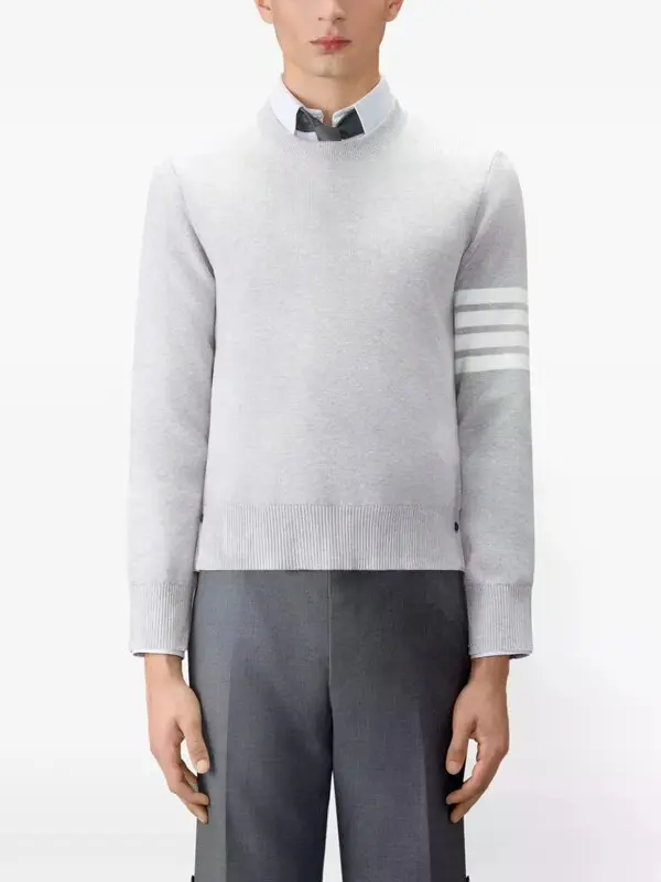 Thom Browne Crew Neck 4-bar Stripe Milano Stitch Sweater