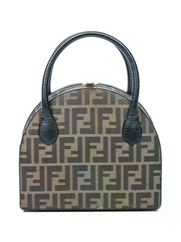 Fendi Zucca Canvas Handbag - Neutrals
