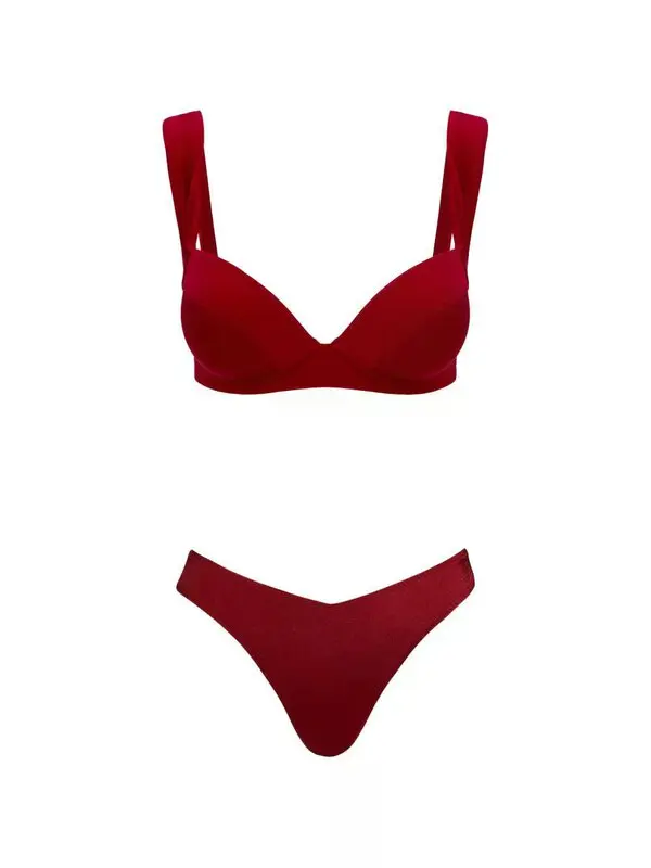 NOIRE SWIMWEAR Ruby Shimmer Bikini - Red