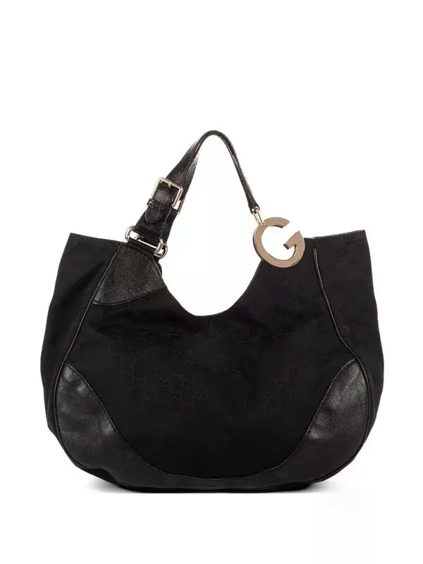 Gucci Gg Monogram Shoulder Bag - Black