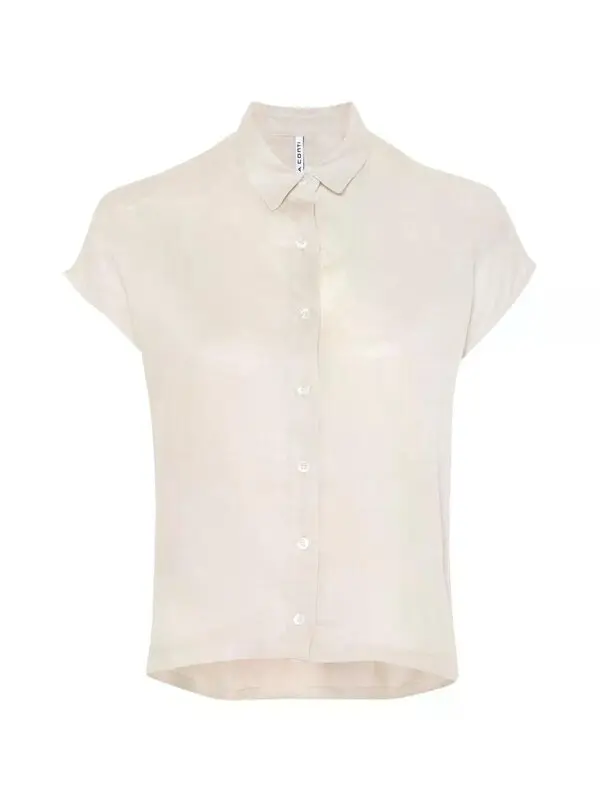 Liviana Conti Myriam Short-sleeve Linen Shirt - Neutrals
