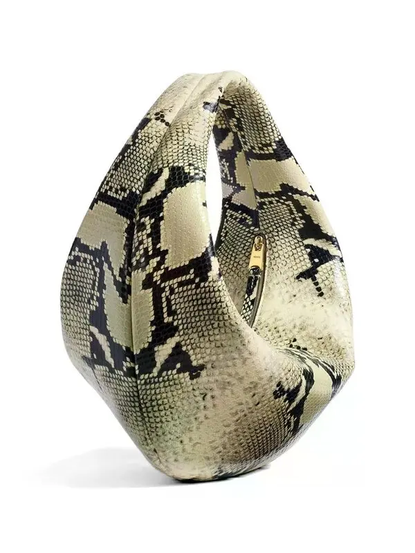 Khaite Medium Olivia Bag In Python Embossed Calfskin - Neutrals