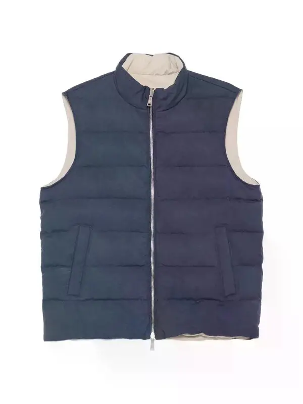 Eleventy Reversible Padded Gilet - Blue