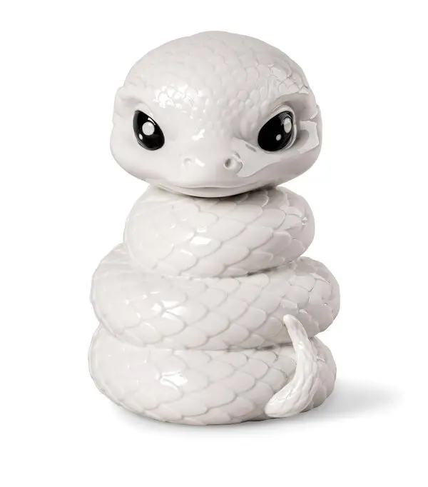 LLADRO Porcelain Baby Snake Sculpture - White
