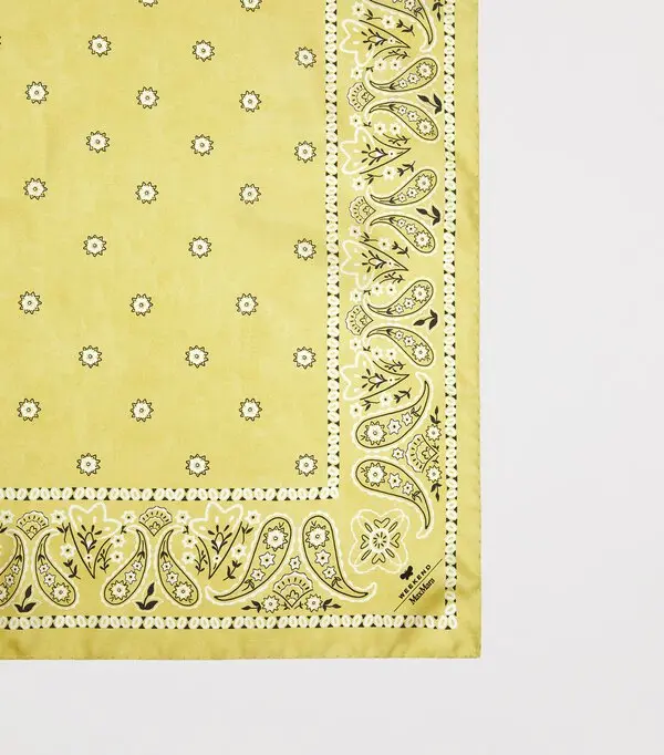 Max Mara Silk Twill Printed Scarf - Green