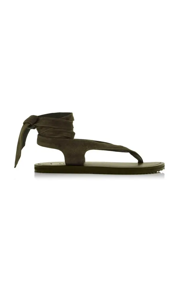 A.emery Elmer Lace-up Suede Sandals - Olive