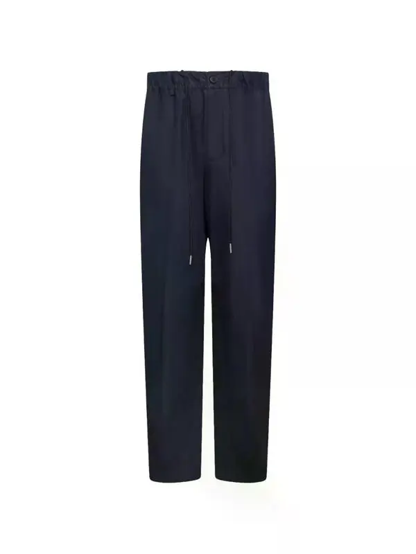 LOW BRAND Drawstring Waist Tapered Trousers - Blue