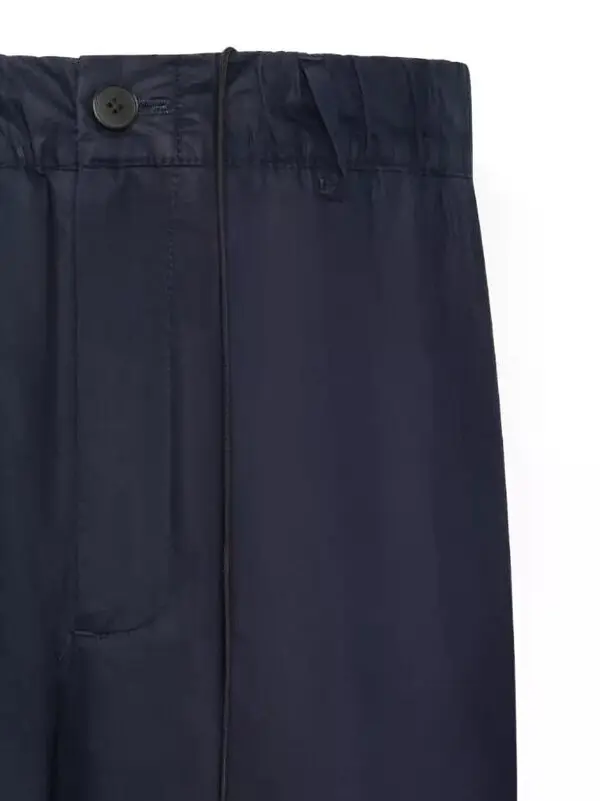 LOW BRAND Drawstring Waist Tapered Trousers - Blue