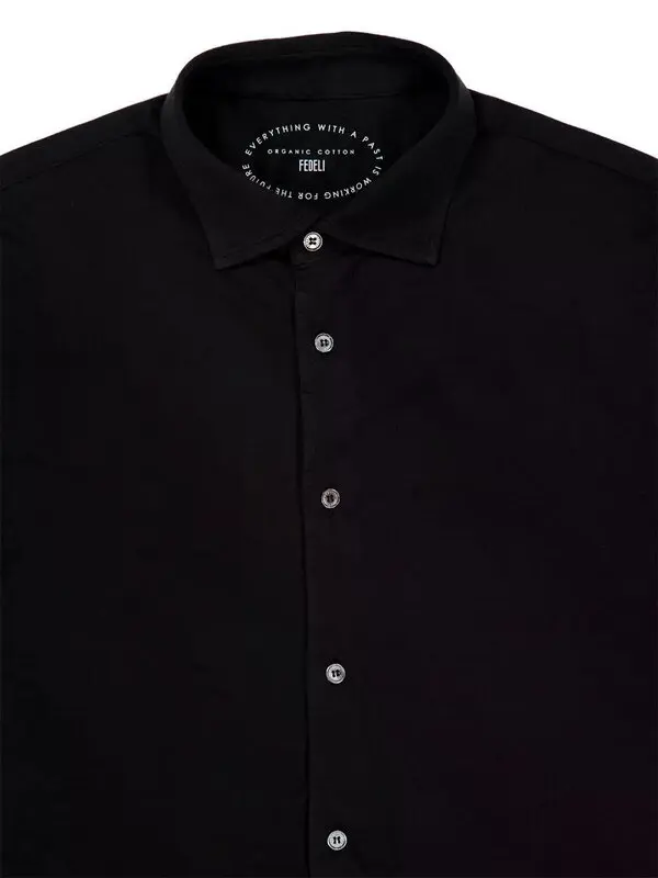 Fedeli Knitted Long-sleeve Shirt - Black