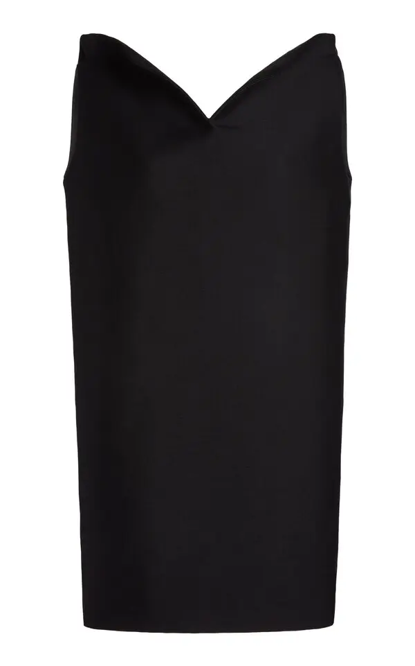 Balenciaga Wool-blend Scuba Mini Dress - Black