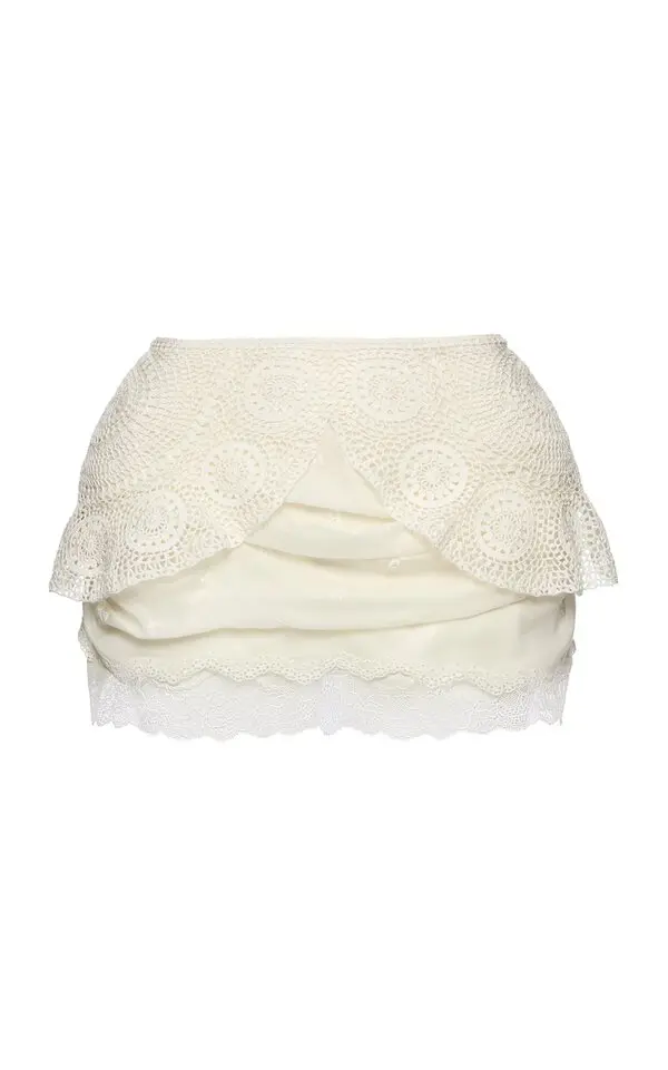 Magda Butrym Lace-trimmed Mini Skirt - White
