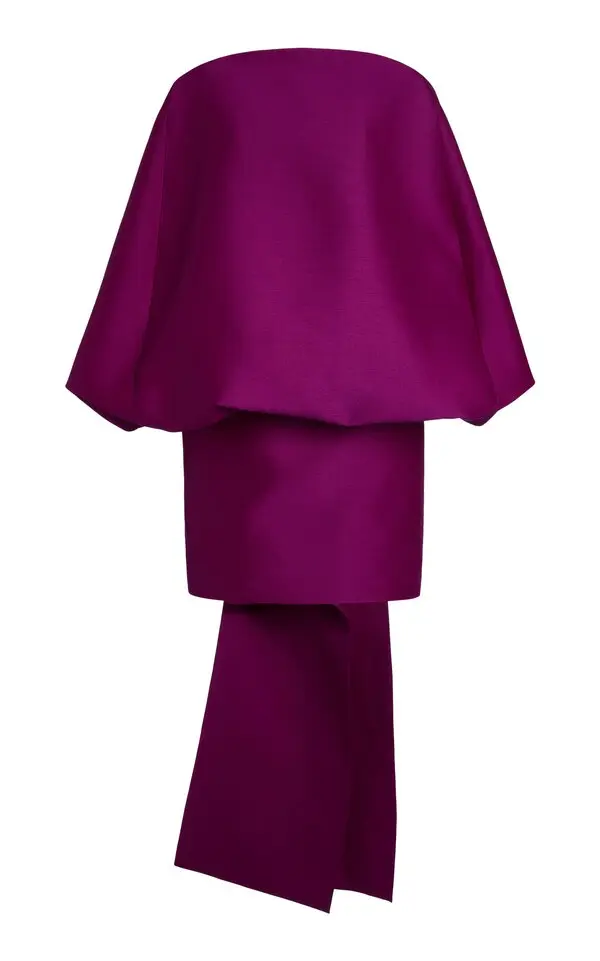 Balenciaga Off-the-shoulder Wool-silk Dress - Purple