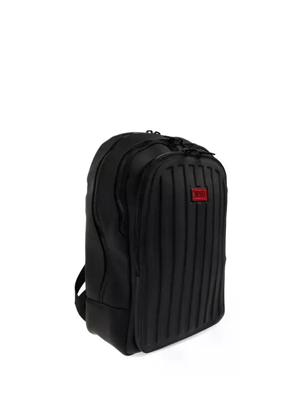DIESEL® Ribbed Logo Plaque Backpack - Black