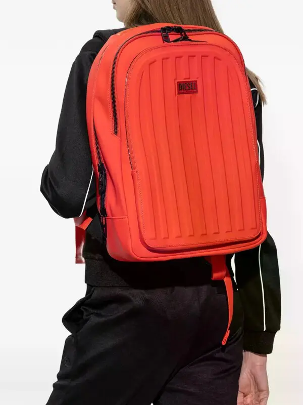 DIESEL® Ribbed Logo Plaque Backpack - Orange
