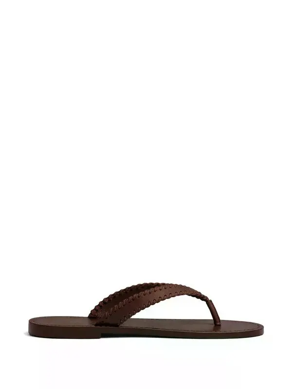 Cinq À Sept Braided Leather Flat Sandals - Brown