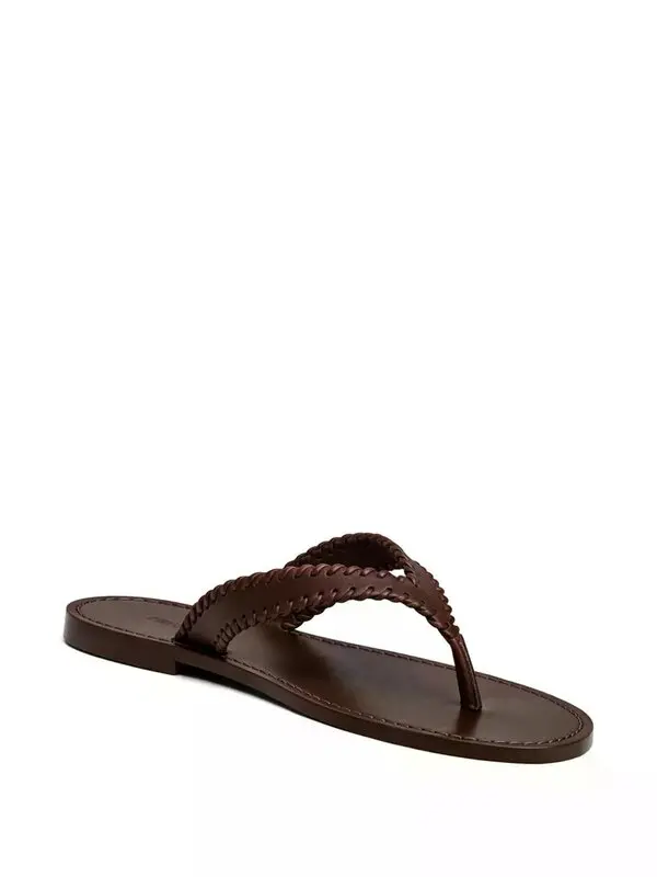 Cinq À Sept Braided Leather Flat Sandals - Brown