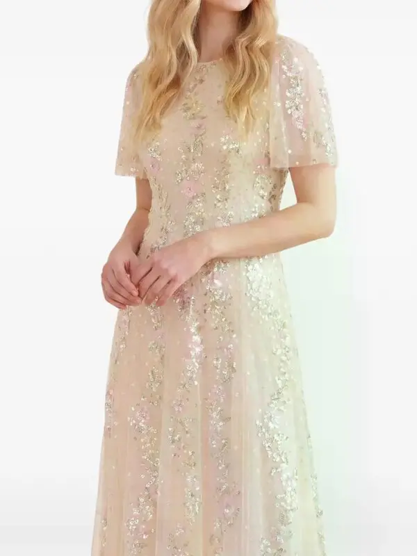 NEEDLE & THREAD Confetti Round-neck Maxi Dress