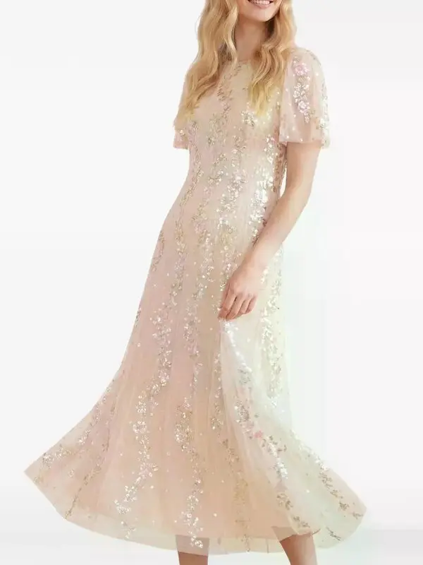 NEEDLE & THREAD Confetti Round-neck Maxi Dress