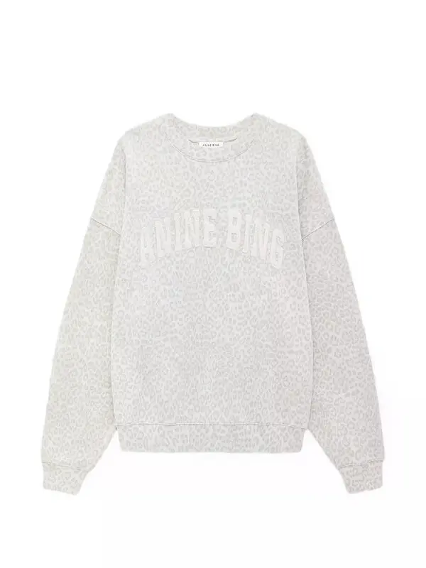 ANINE BING Leopard Print Logo Sweatshirt