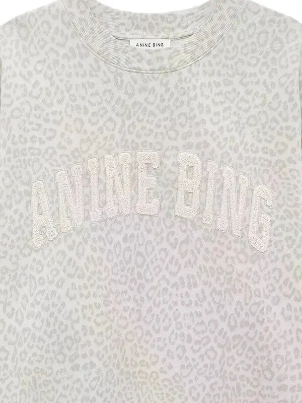 ANINE BING Leopard Print Logo Sweatshirt