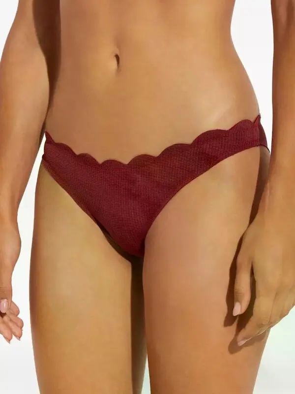 Marysia Scalloped Textured Bikini Bottoms