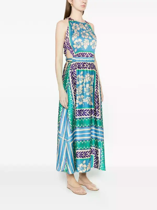 Sandro Floral Print Maxi Dress - Blue