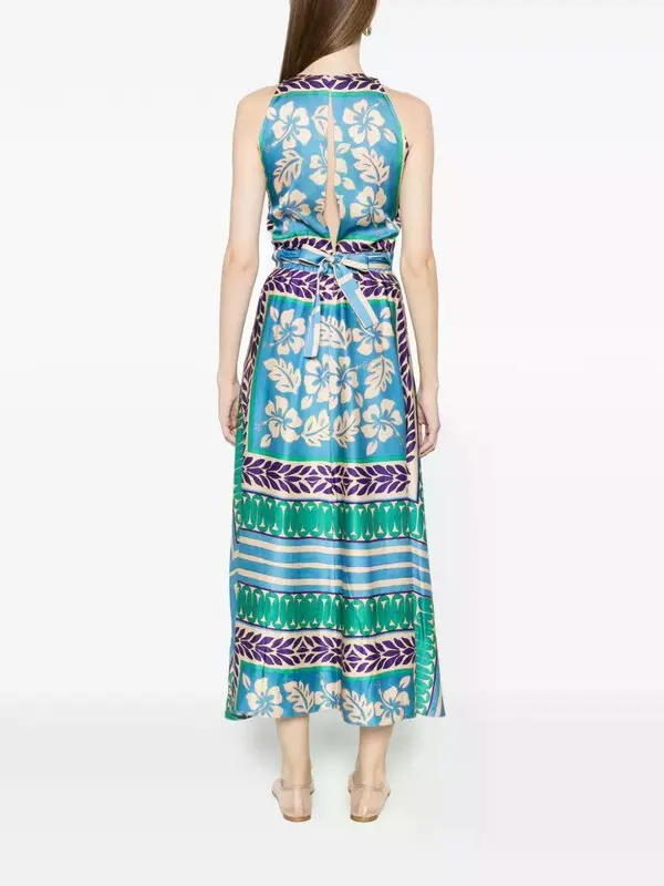 Sandro Floral Print Maxi Dress - Blue