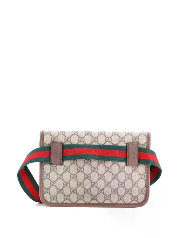 Gucci Neo Vintage Flap Gg Coated Canvas Belt Bag - Brown