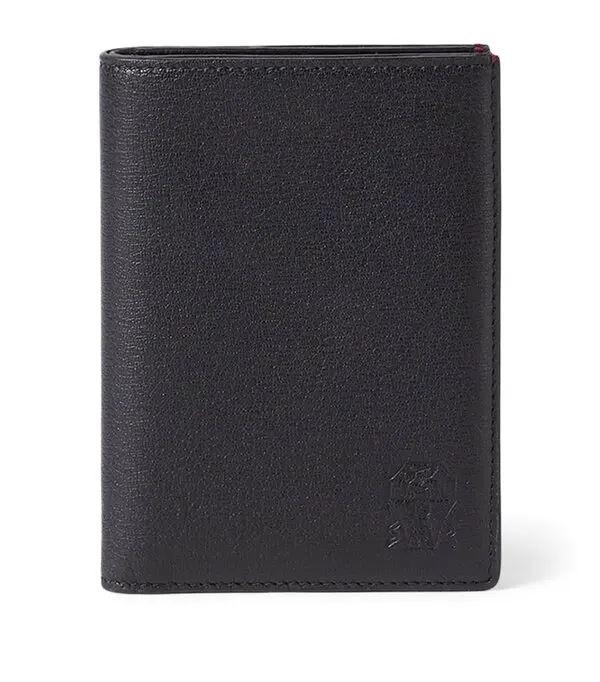 Brunello Cucinelli Leather Capretta Passport Holder - Black